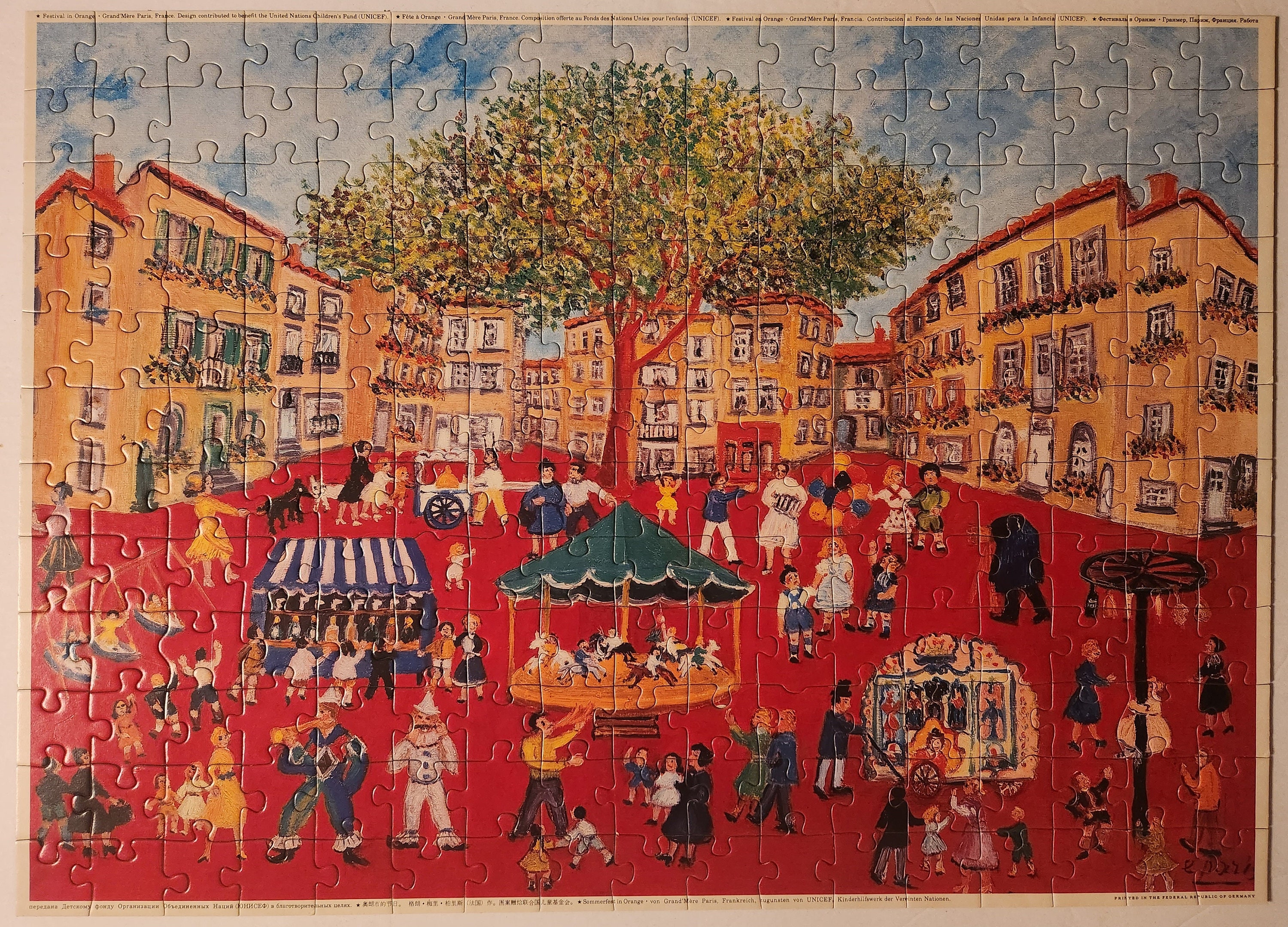 Rare 1980's UNICEF Puzzle "festival in Orange" Vintage - Etsy