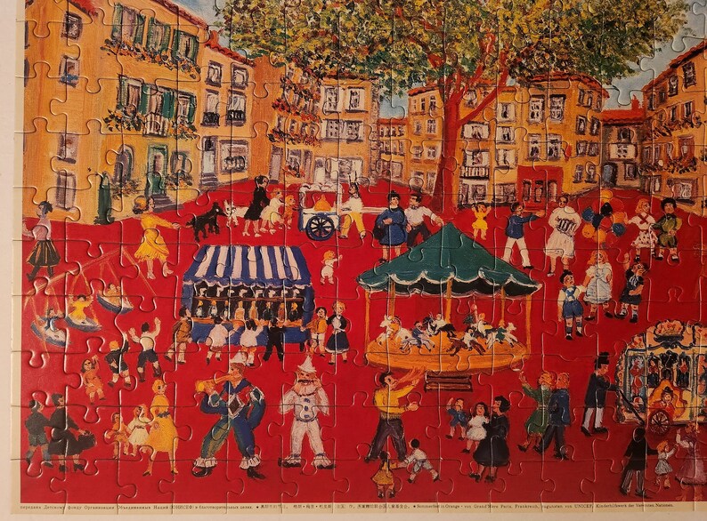 Rare 1980's UNICEF Puzzle "festival in Orange" Vintage - Etsy