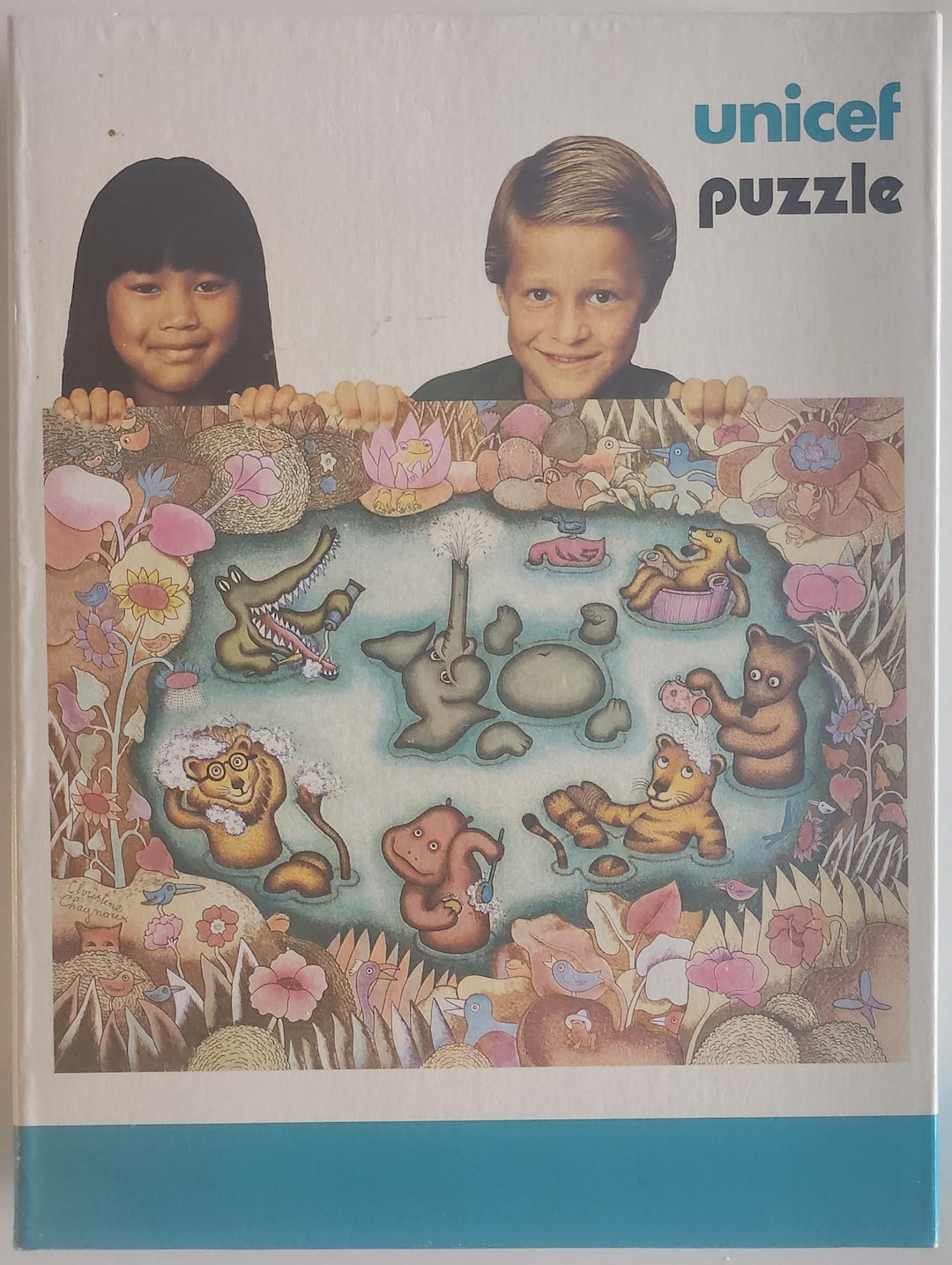 Mint Rare 1980's Unicef Puzzle "the Bath" Vintage - Etsy