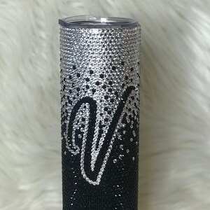 Two-tone Initial Ombre' Bling Tumbler-rhinestone Tumbler-personal ...