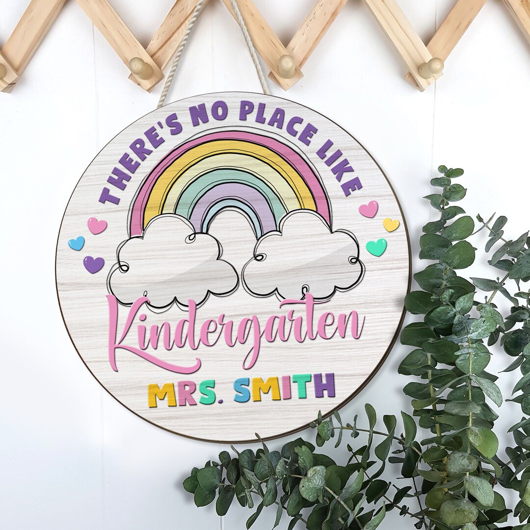 Custom Teacher Appreciation Gift, Classroom Door Sign, Rainbow Door ...