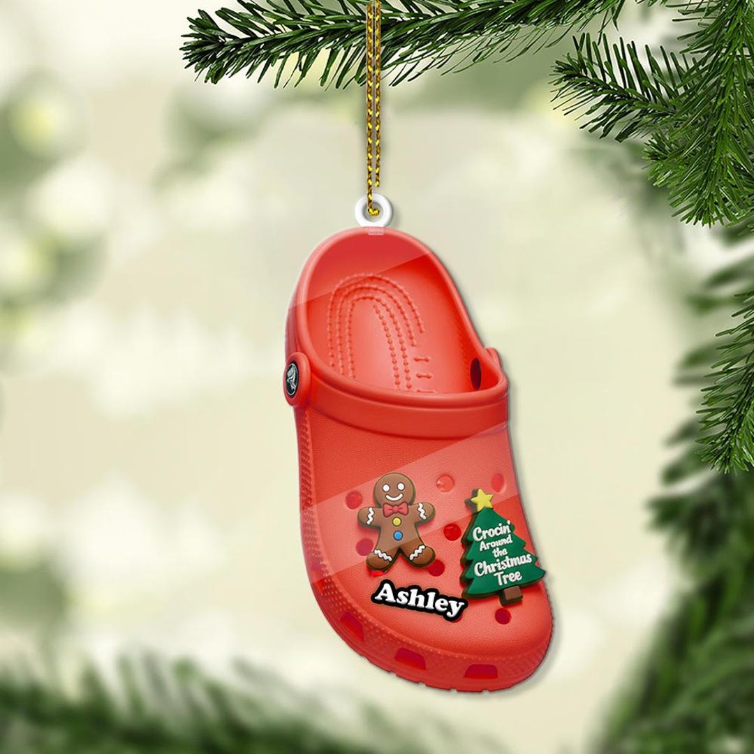 Crocin' Around the Christmas Tree Ornament, Funny Croc Shoe Ornament ...