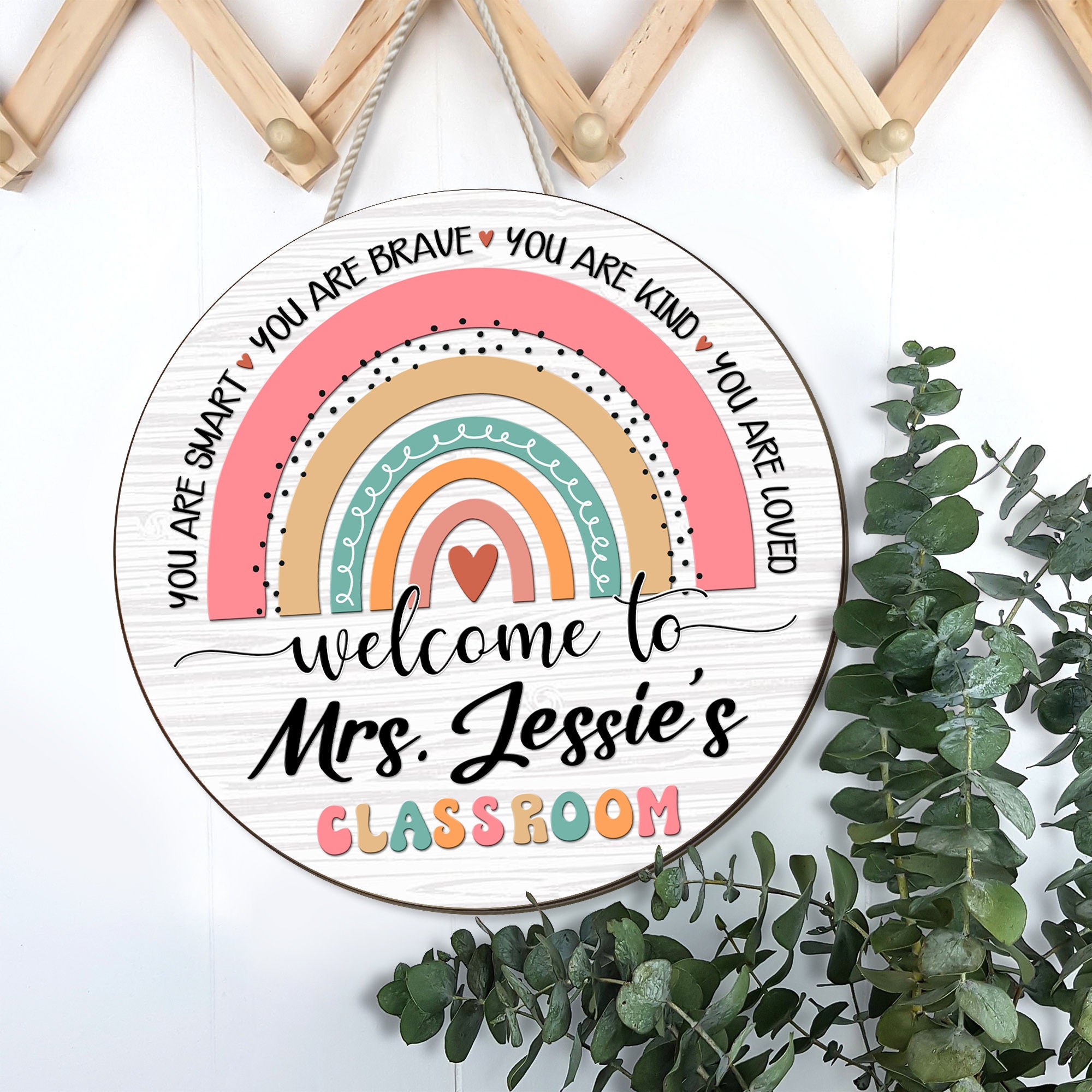 Personalized Teacher Door Sign, Teacher Welcome Sign, Teacher Gift ...