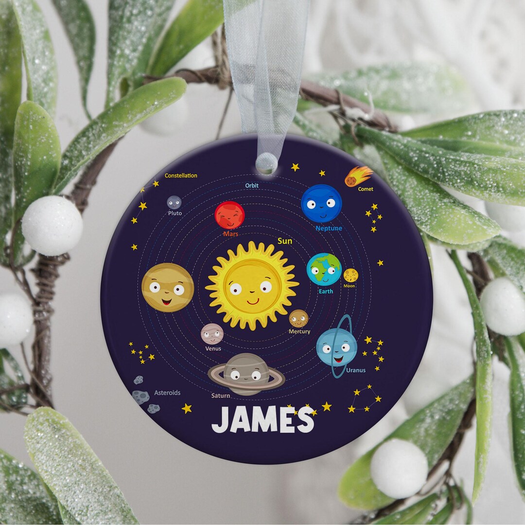 Personalized Solar System Kid Christmas Ornament, Planet Lover, Outer ...
