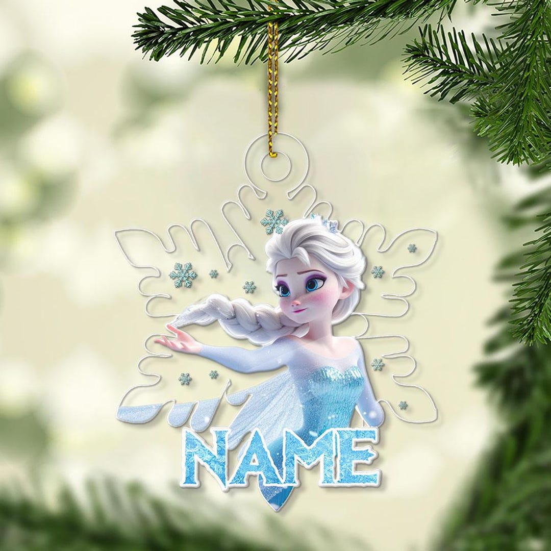 Personalized Elsa Christmas Ornament, Princess Christmas Ornament, Elsa ...