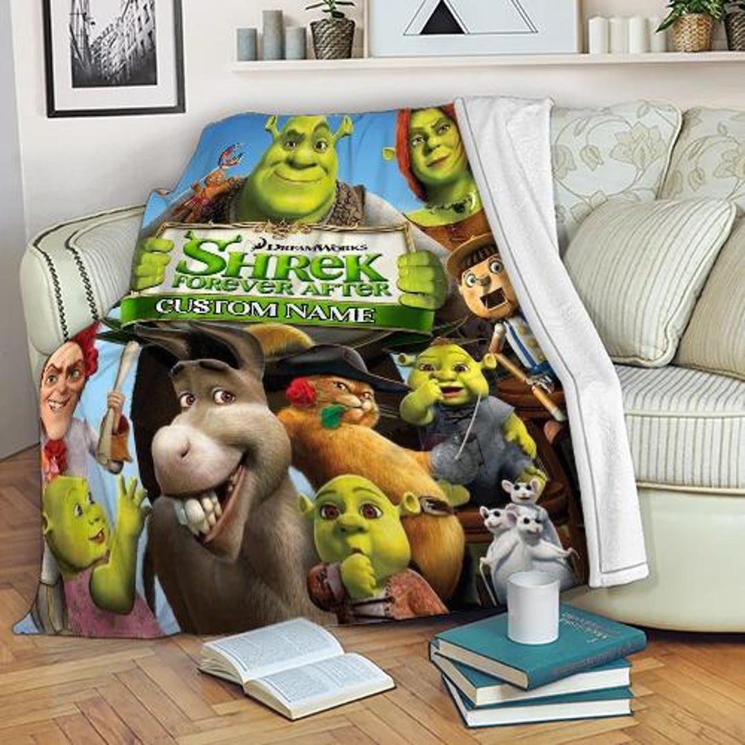 Personalized Shrek Characters Quilt Blanket, Gift for Shrek Film Fans ...