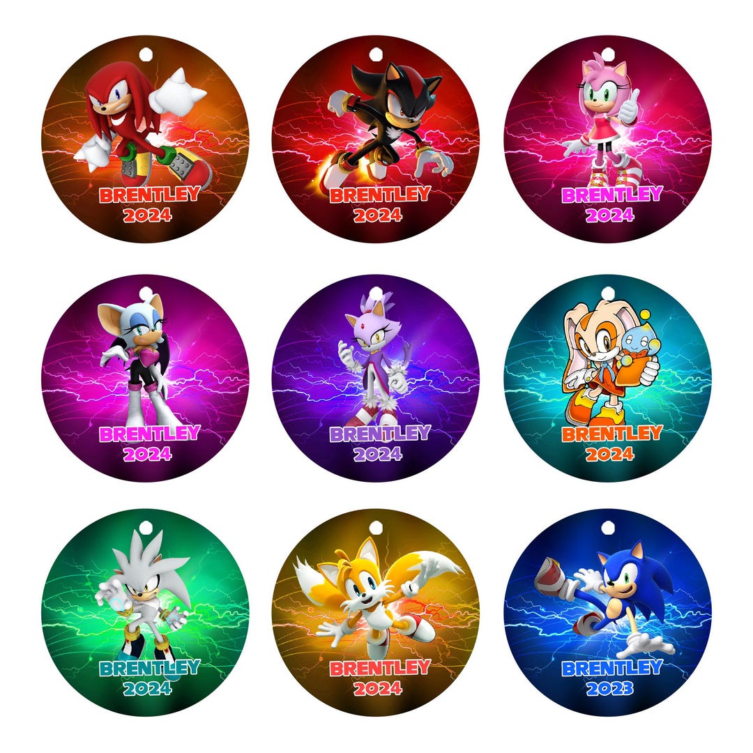 Personalized Sonic the Hedgehog Ornament, Sonic Group Ornament, Tail ...