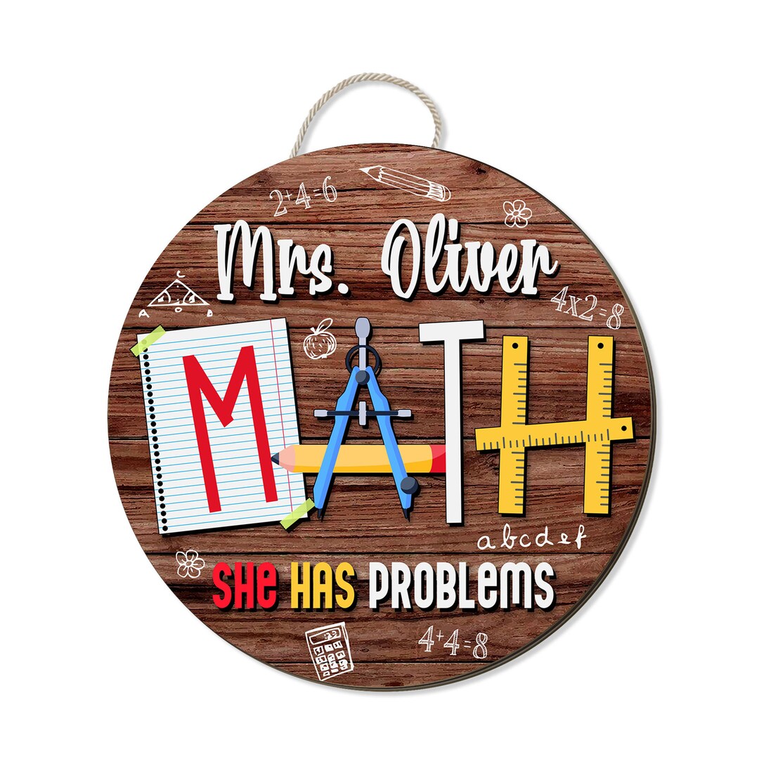Math Teacher Doorsign, Teacher Name Sign, Classroom Decor, Teacher Door ...