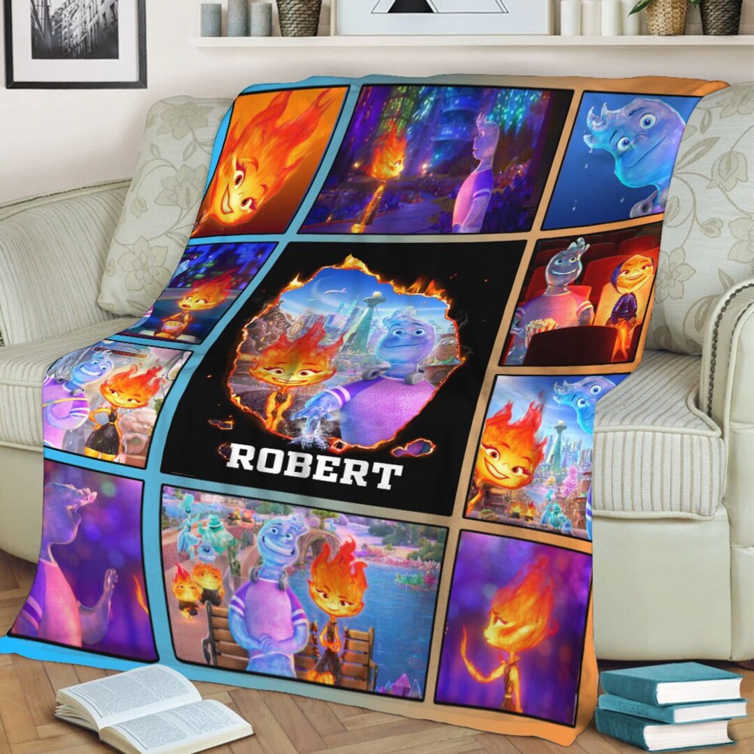 Disney Elemental Blanket, Fire and Water Ember and Wade Fleece Blanket ...