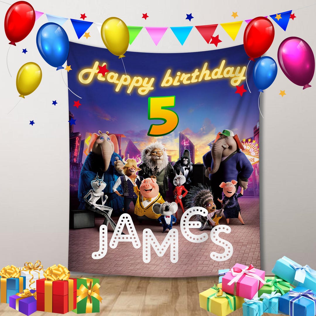 Sing 2,personalized Birthday Party Backdrop,sing 2 Personalized Banner ...