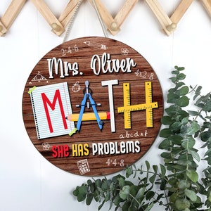 Math Teacher Doorsign, Teacher Name Sign, Classroom Decor, Teacher Door ...