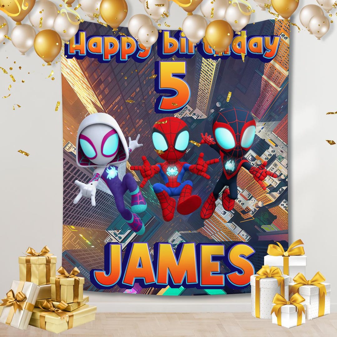 Custom Name Spidey and His Amazing Friends Birthday Banner, Spidey ...