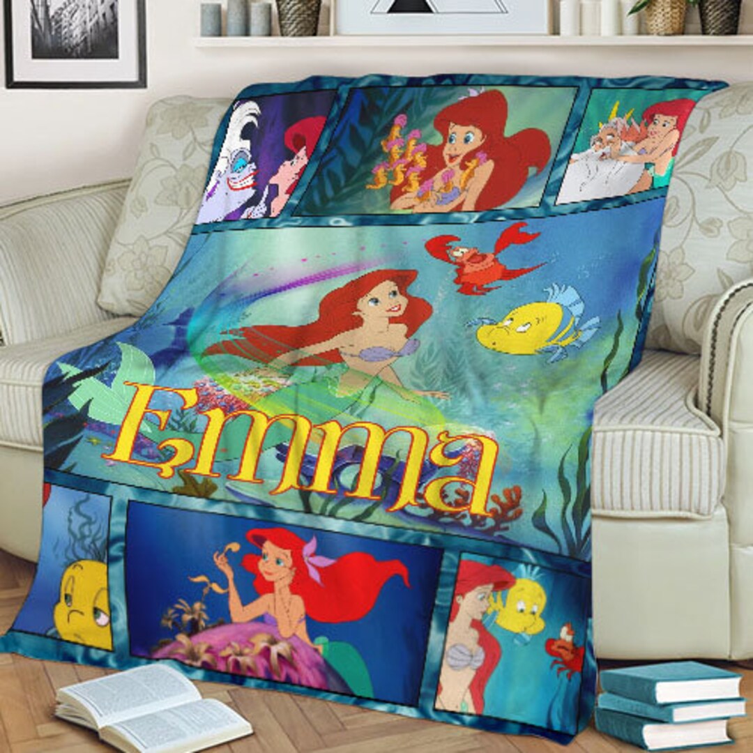 Customized Ariel the Little Mermaid Blanket, Ariel Princess Bedding ...