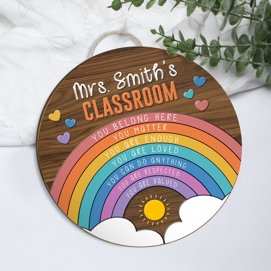 Personalized Classroom Door Sign, Teacher Gifts, Teachers Appreciation ...