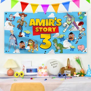 Personalized Toy Story Birthday Backdrop, Disney Toy Story Banner, Toy ...