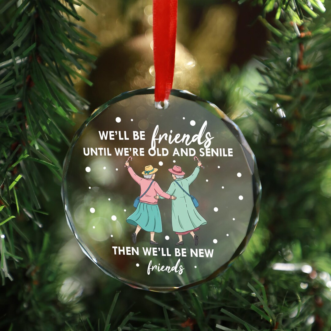 We'll Be Friends Until We're Old and Senile, Funny Bestie Ornament ...