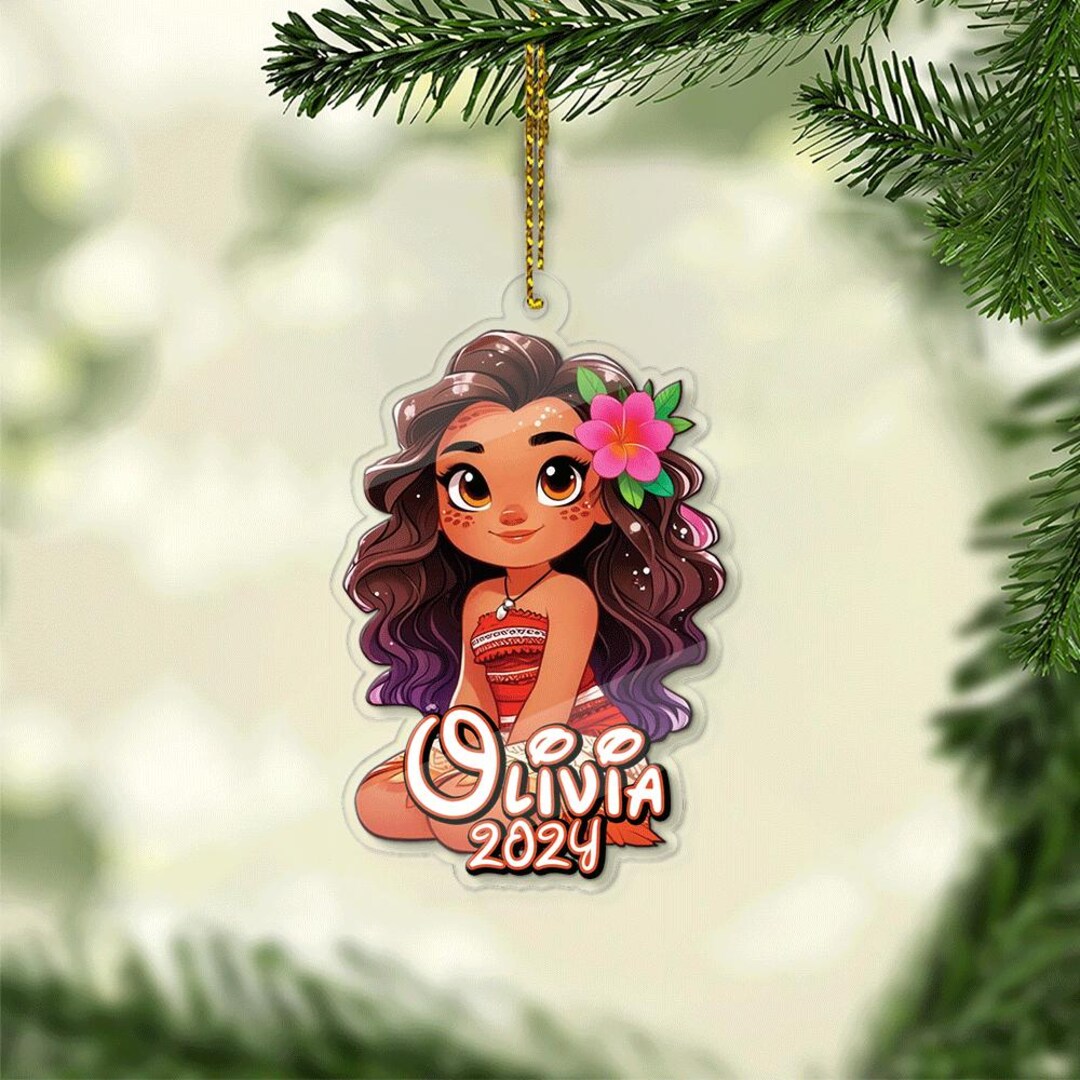 Custom Name Moana Acrylic Ornament, Christmas Ornament, Xmas Christmas ...