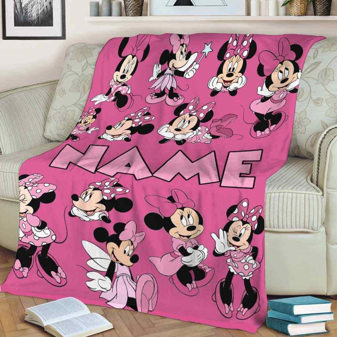 Personalized Disney Minnie Blanket, Minnie Mouse Fleece Blanket, Disney ...