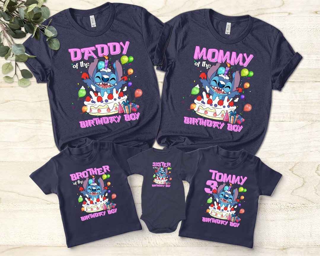 Custom Stitch Daddy Mommy of the Birthday Boy Shirt, Personalized ...