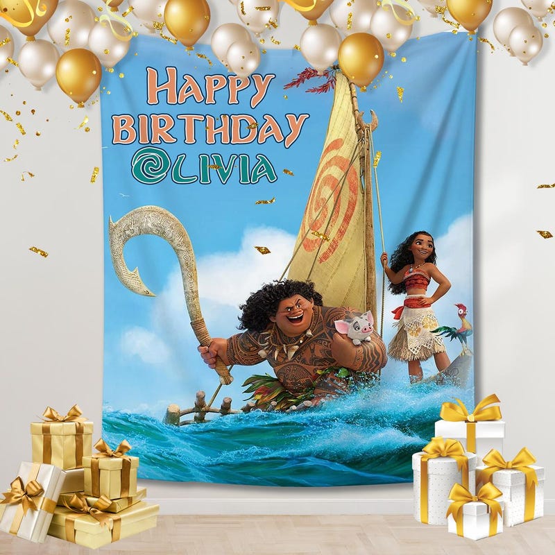 Moana Birthday Banner - Etsy