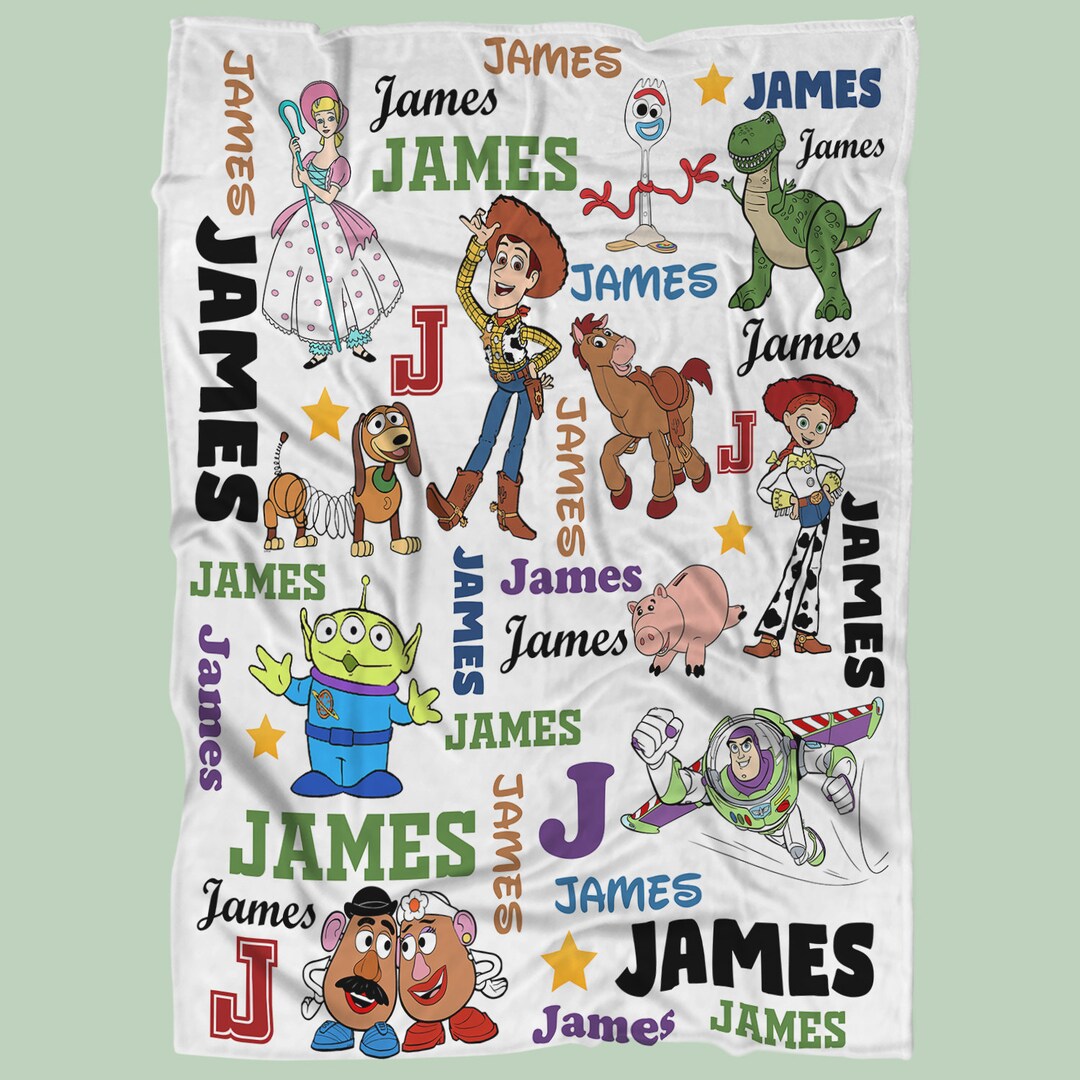 Personalized Disney Toy Story Blanket, Custom Name Woody Buzz Lightyear ...