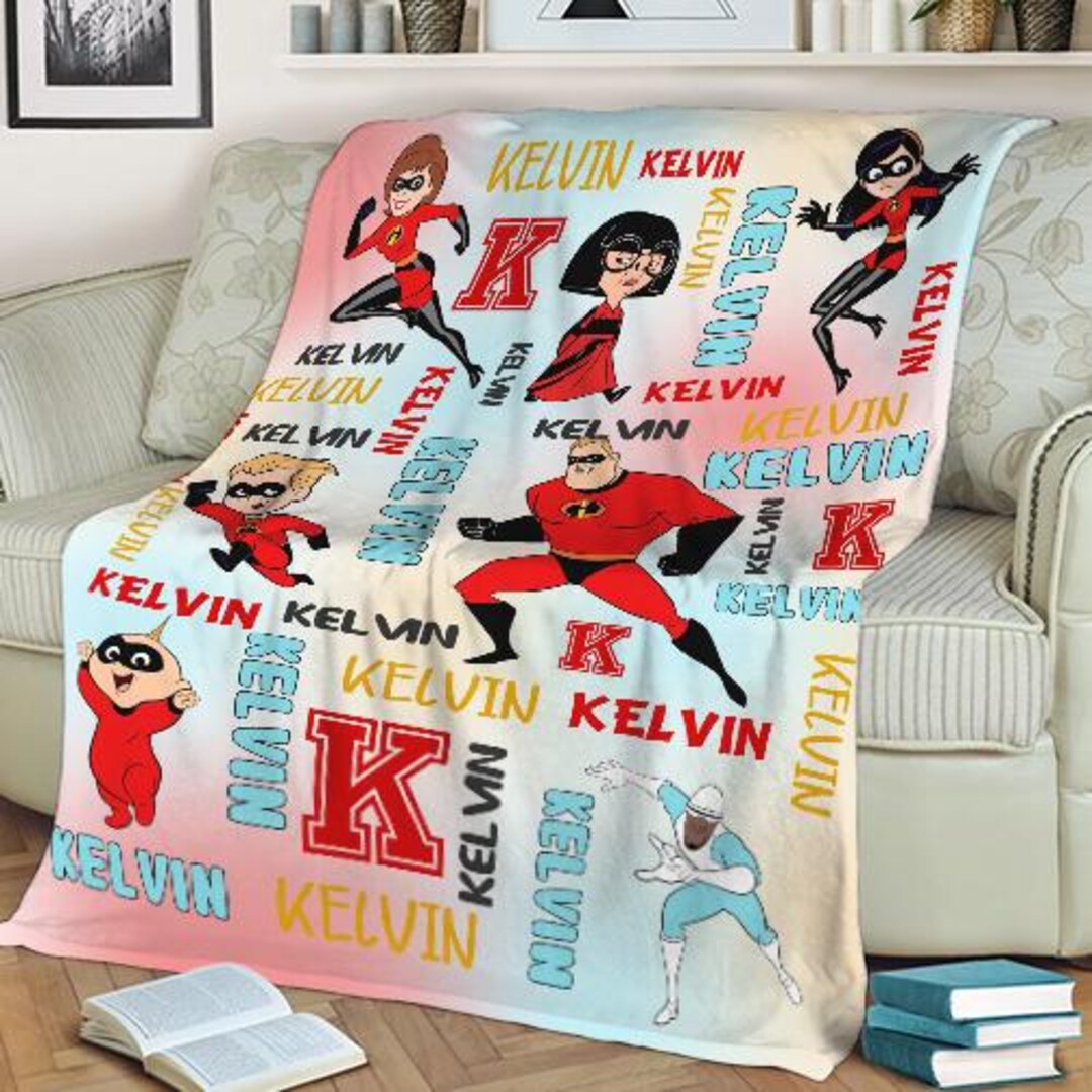 Personalized Watercolor Disney Pixar the Incredibles Blanket/custom ...