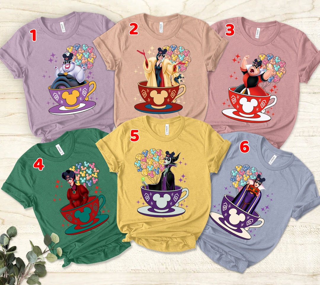 Disney Villain Unisex T-shirt, Maleficent Evil Queen Ursula With ...