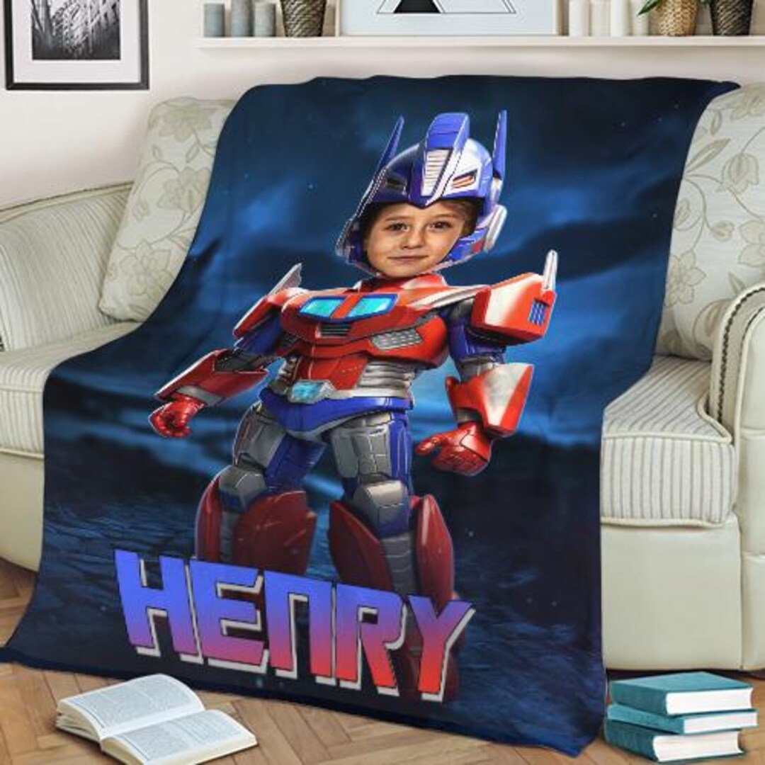 Custom Transformer Face Blanket, Personalized Optimus Prime Blankets ...