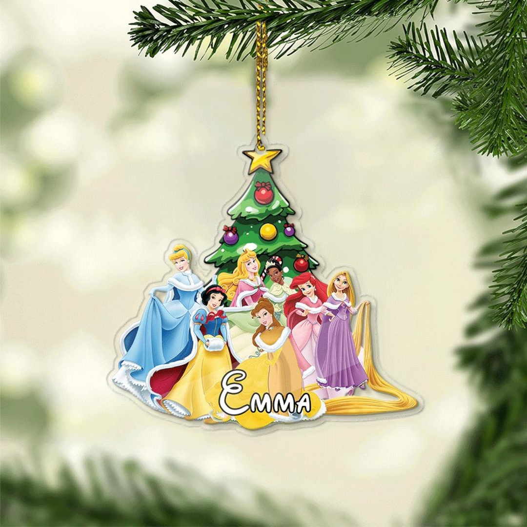 Personalized Disney Princess Christmas Tree Acrylic Ornament, Princess ...