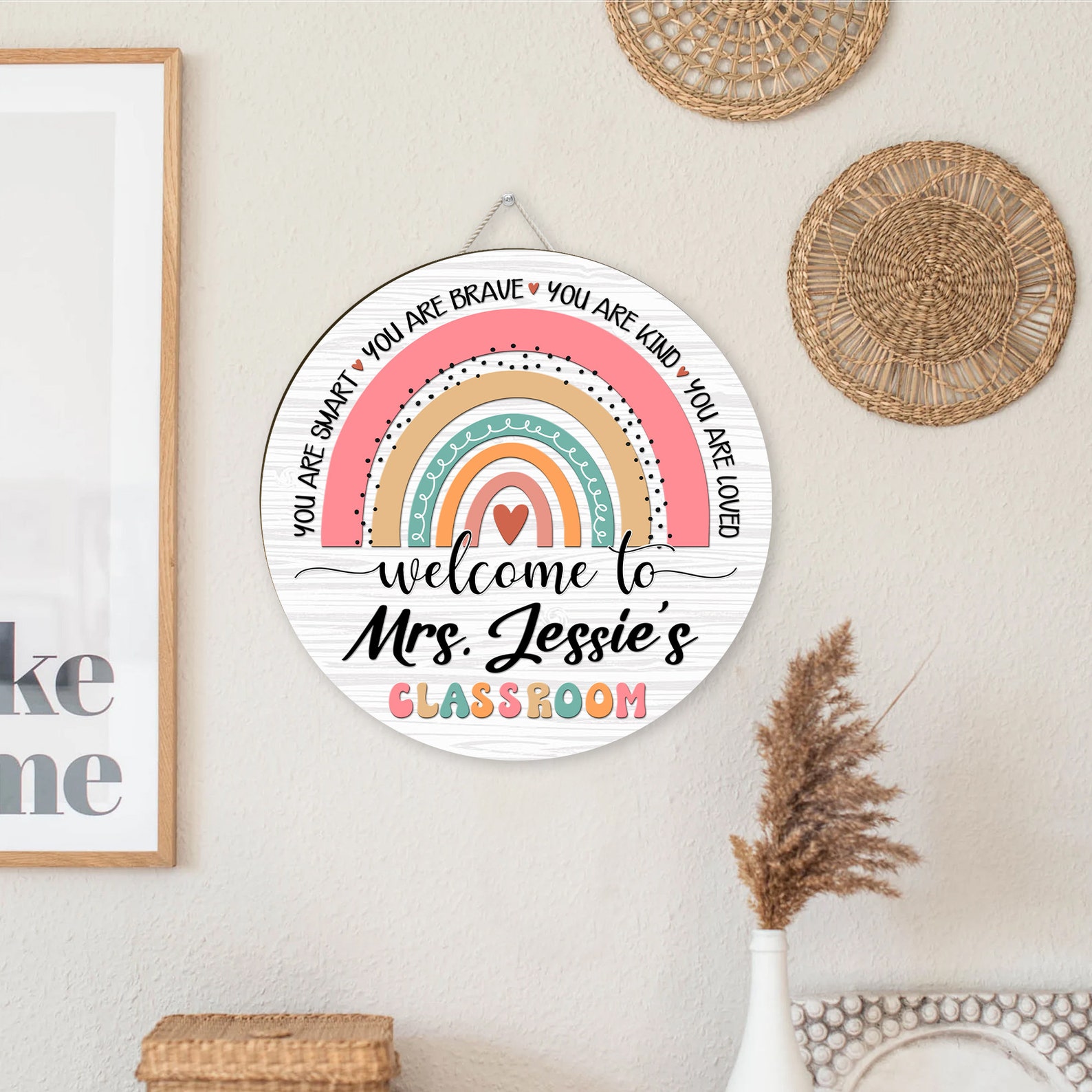 Personalized Teacher Door Sign, Teacher Welcome Sign, Teacher Gift ...