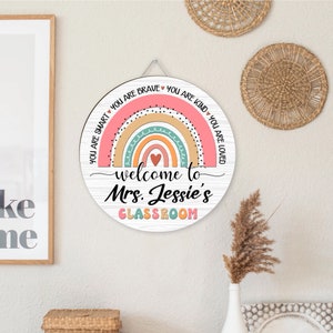 Personalized Teacher Door Sign, Teacher Welcome Sign, Teacher Gift ...