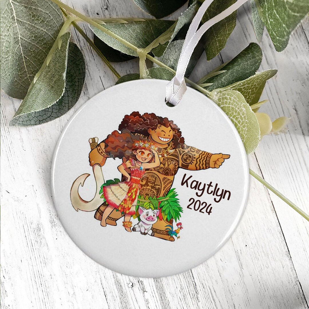 Custom Name Moana Ornament, Christmas 2024 Ornament, Disney Christmas ...