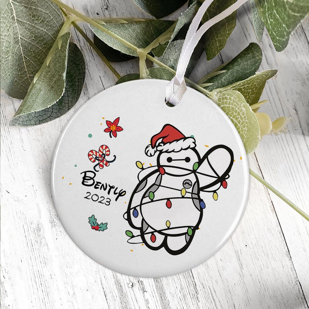 Personalized Santa Baymax Christmas Ornament, Custom Name Big Hero 6 ...