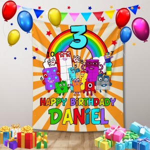 Numberblocks Birthday Backdrop/numberblocks Birthday Banner ...