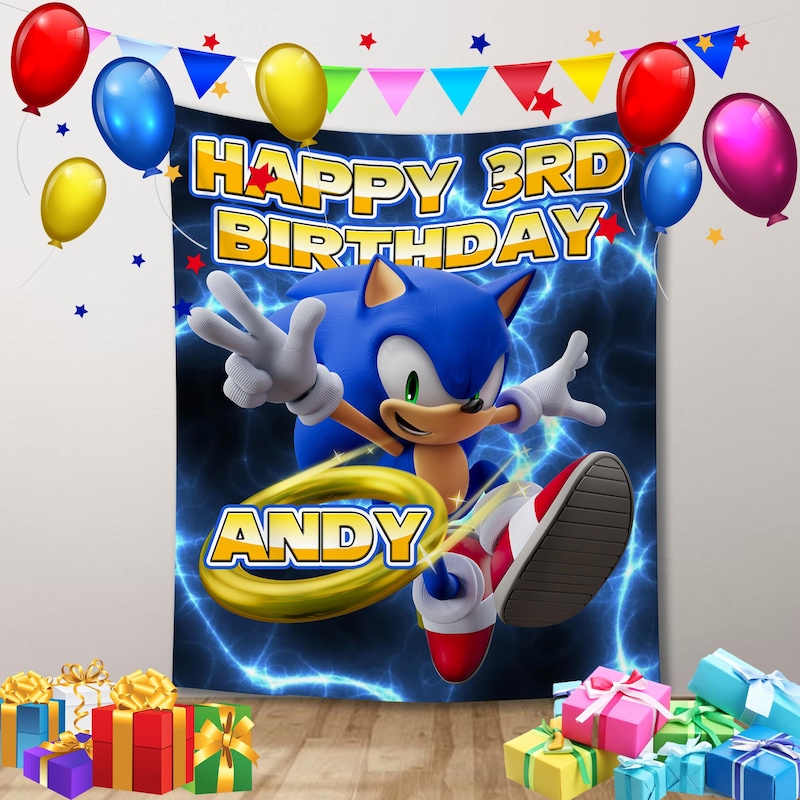 Sonic Birthday Banner - Etsy