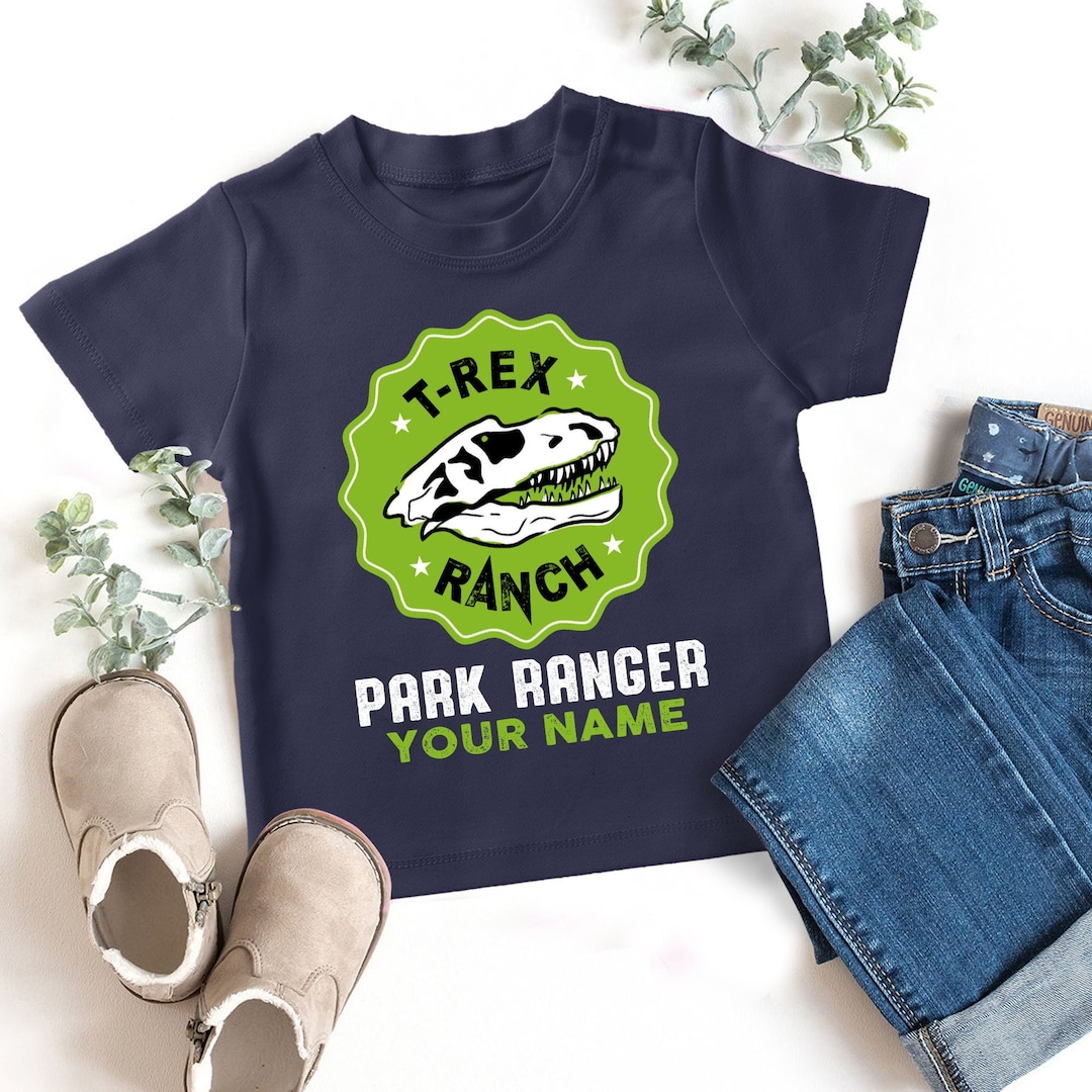T-rex Ranch Park Ranger Kid Youth Toddler T-shirt, Custom Name T-rex ...