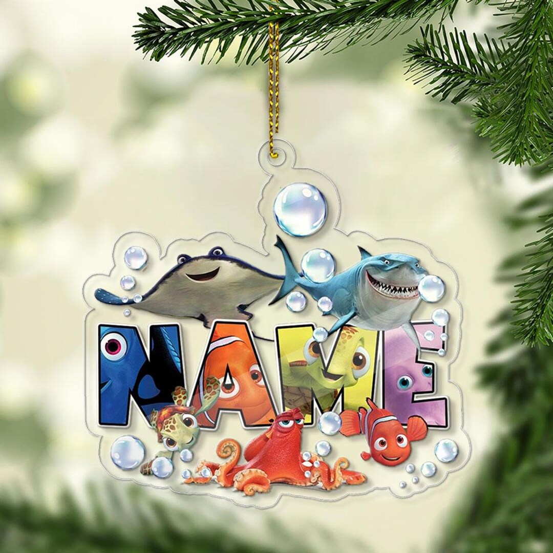 Personalized Disney Pixar Finding Nemo Christmas Ornament, Custom Name ...
