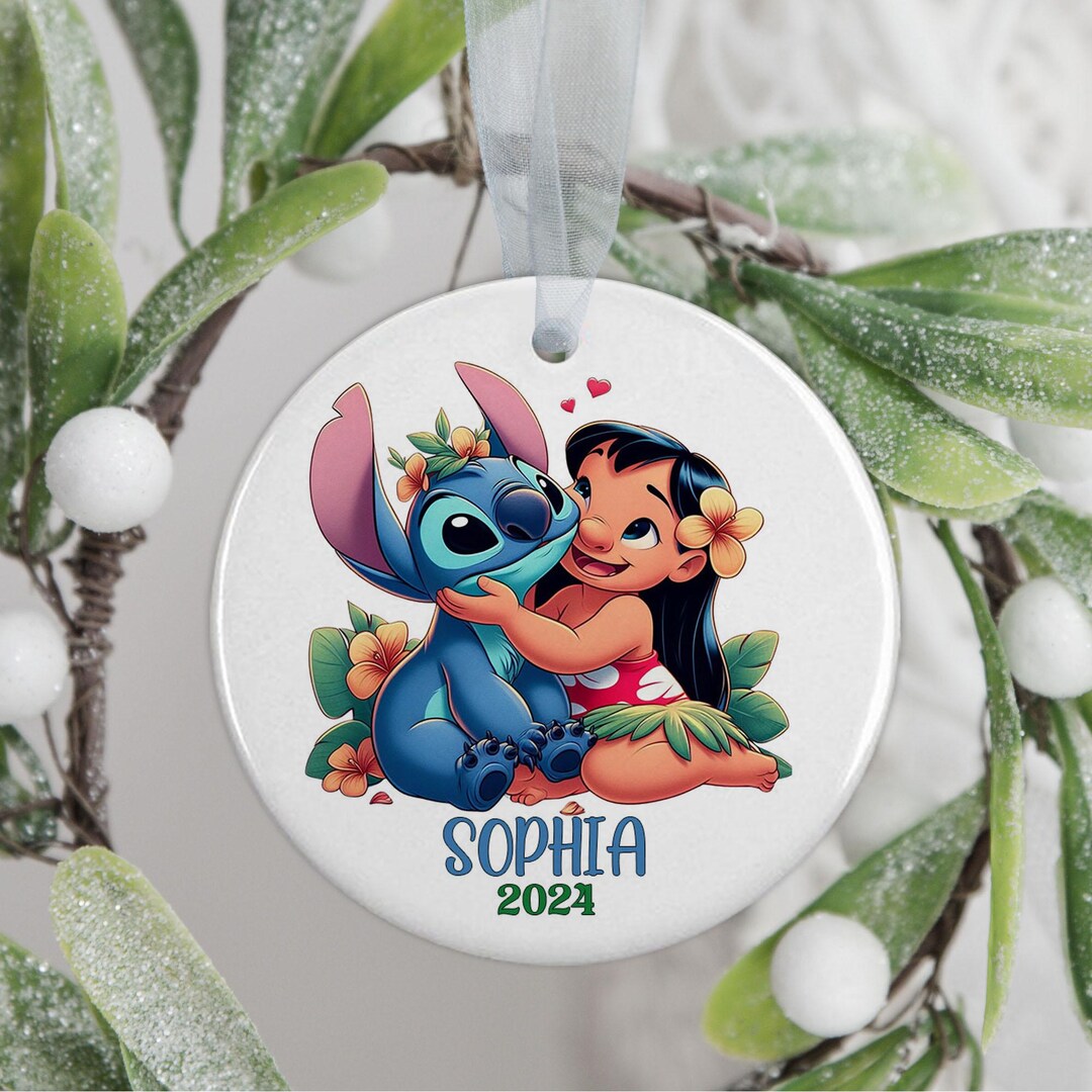 Personalized Stitch and Lilo Ornament, Disney Stitch Christmas Ornament ...