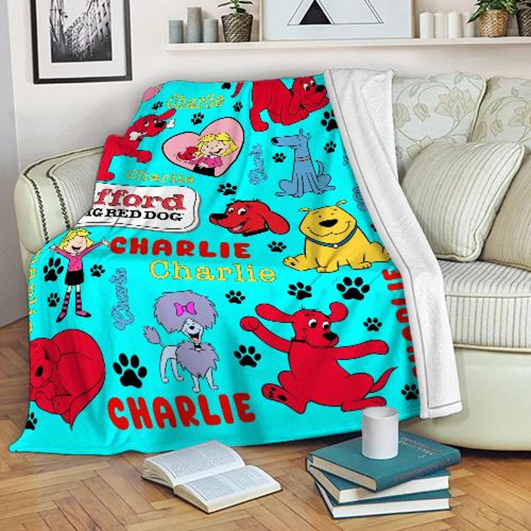 Personalized Clifford the Big Red Dog Blanket, Clifford Fleece Blanket ...