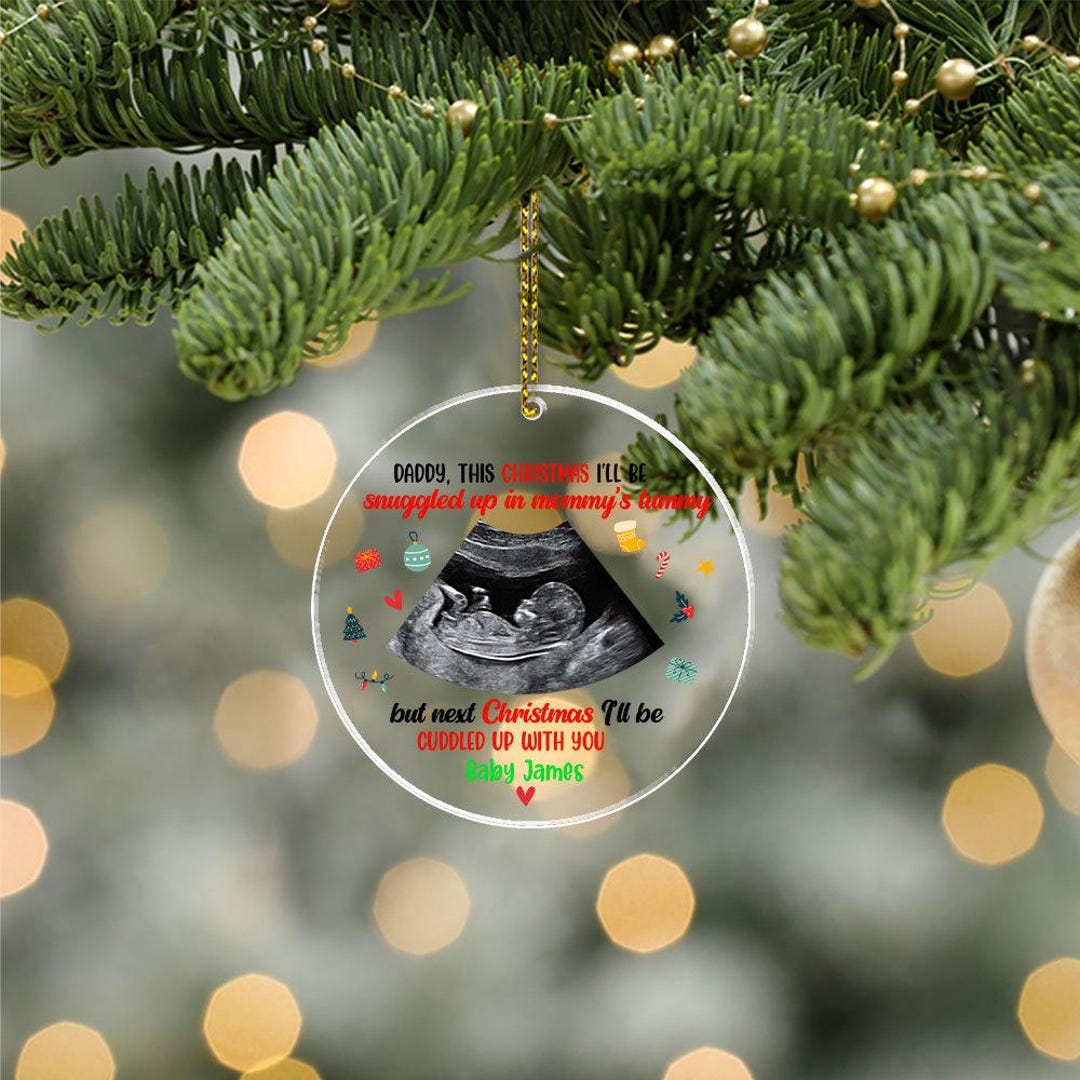 Personalized Acrylic Incoming Baby Ornament, Custom New Family Ornament ...