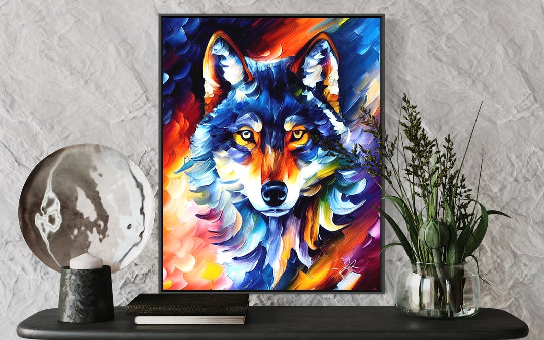 Wolf Art Print Wolf Painting Print Poster Original Paint - Etsy