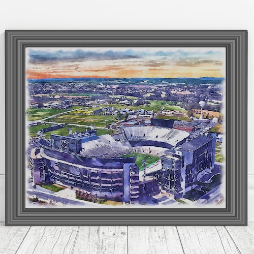 Penn State Art Print Stadium Watercolor Painting State - Etsy
