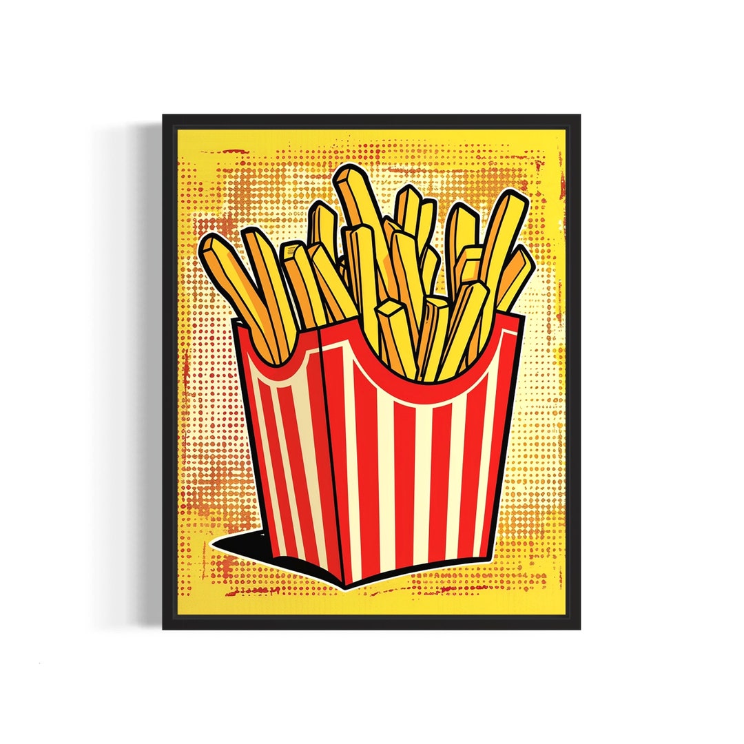 French Fries Pop Art Poster Art Print, Retro Vintage Collection Decor ...