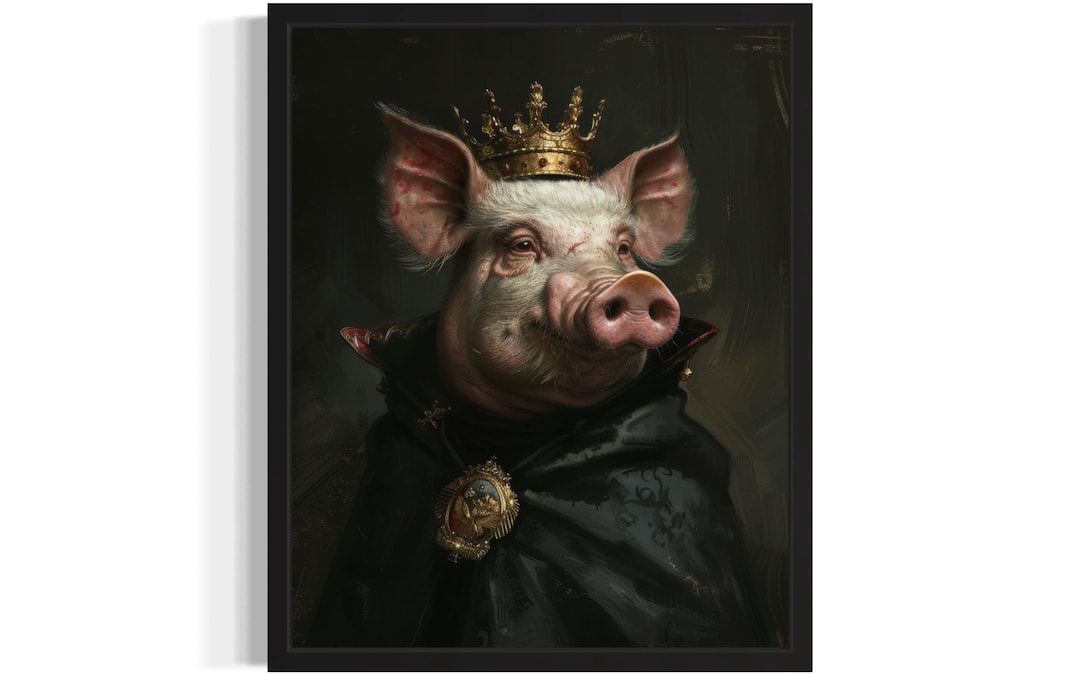 Pig King Vampire Art Print Poster, Gothic Original Artwork, Pig King ...