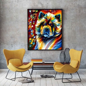 Chow Chow Art Print Chow Chow Dog Portrait Painting Print Poster ...