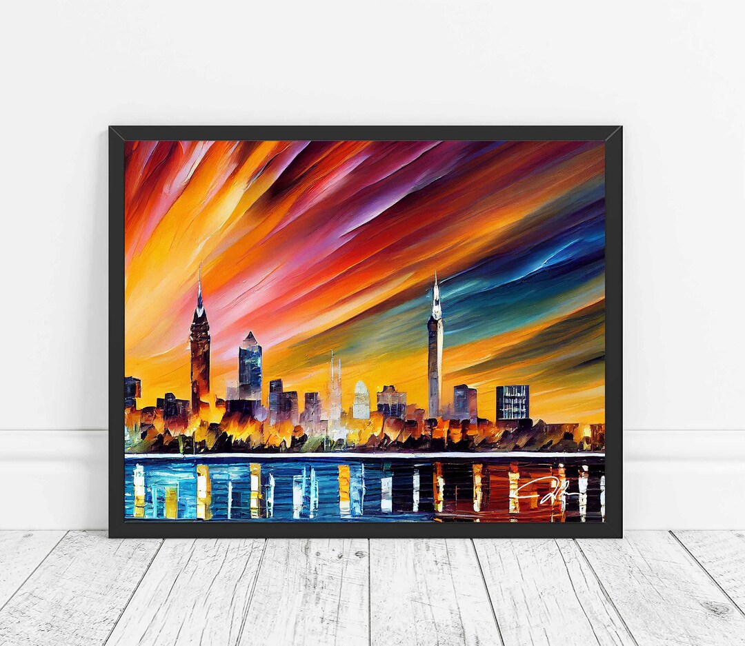 Indianapolis Skyline Art Print Indianapolis Painting Wall Art, Original ...
