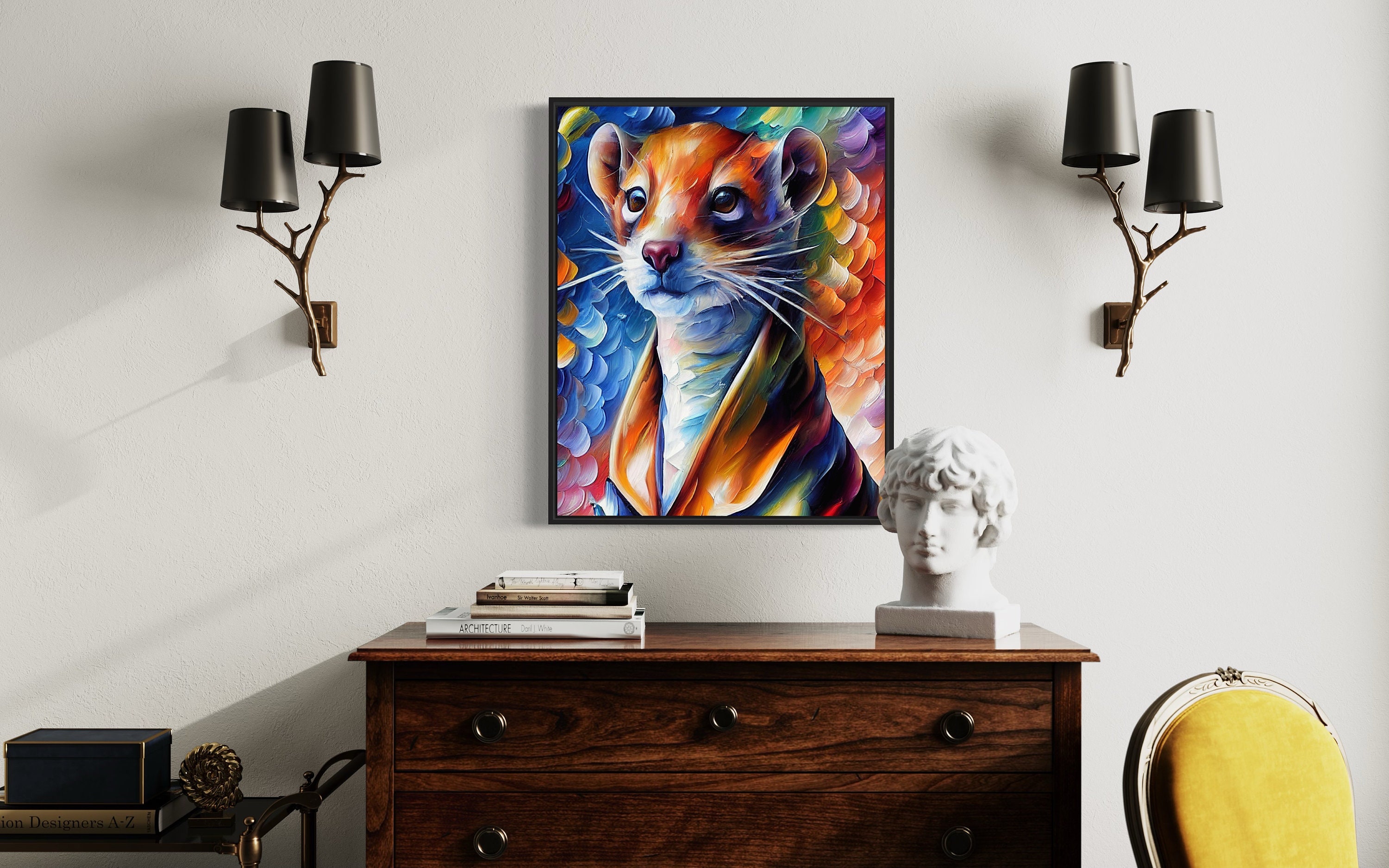 Weasel Art Print Weasel Painting Print Poster Original - Etsy