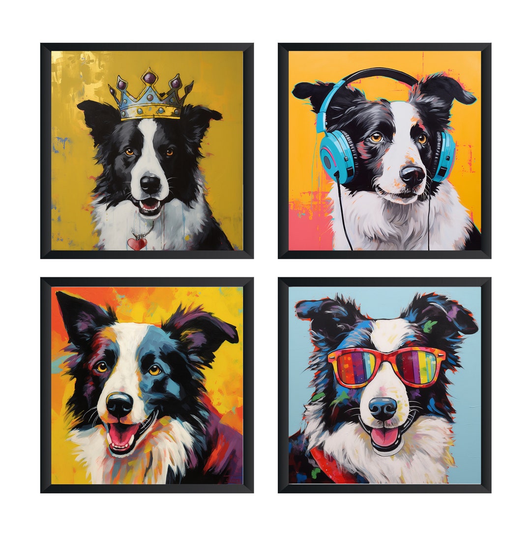 Border Collie Art Print, Border Collie Poster, Border Collie Wall Art ...