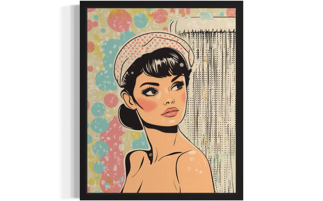Shower Lady Pop Art Print, Wall Art Poster, Original Paint Artwork ...