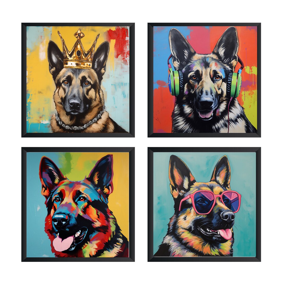 German Shephard Art Print, German Shephard Poster, German Shephard Wall ...
